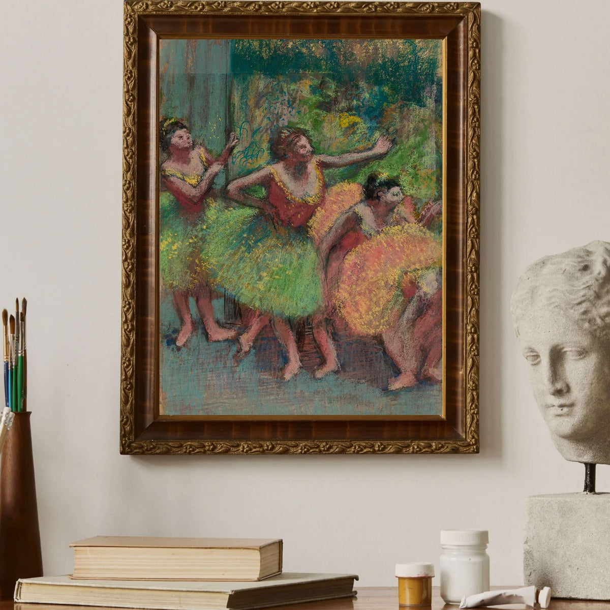 Edgar Degas - Yeşil ve Sarı Dansçılar Fine Art Baskı – Gige Gallery